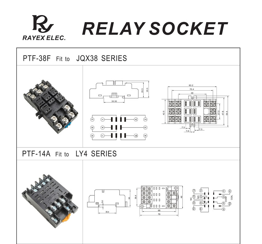 LY4 SOCKET PTF-14A - RAYEX ELECTRONICS CO., LTD.